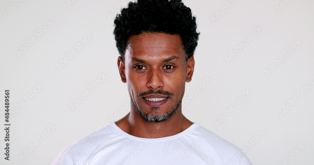 African man agreeing nodding yes portrait face, accepting circumstance ...