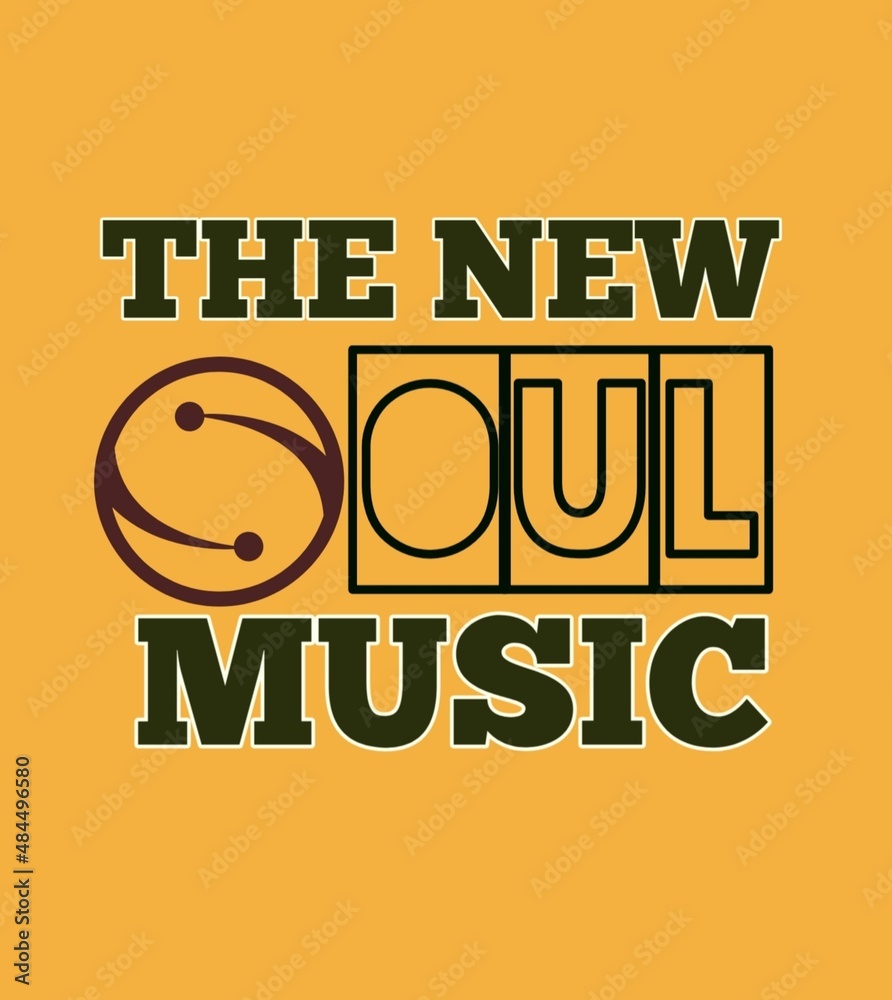 The new Soul music logo,design with vintage orange colours and ...