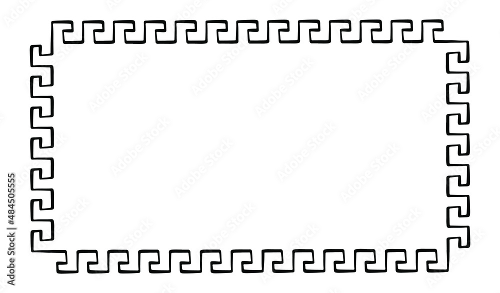 vector rectangle frame with seamless meander pattern. Greek key ...