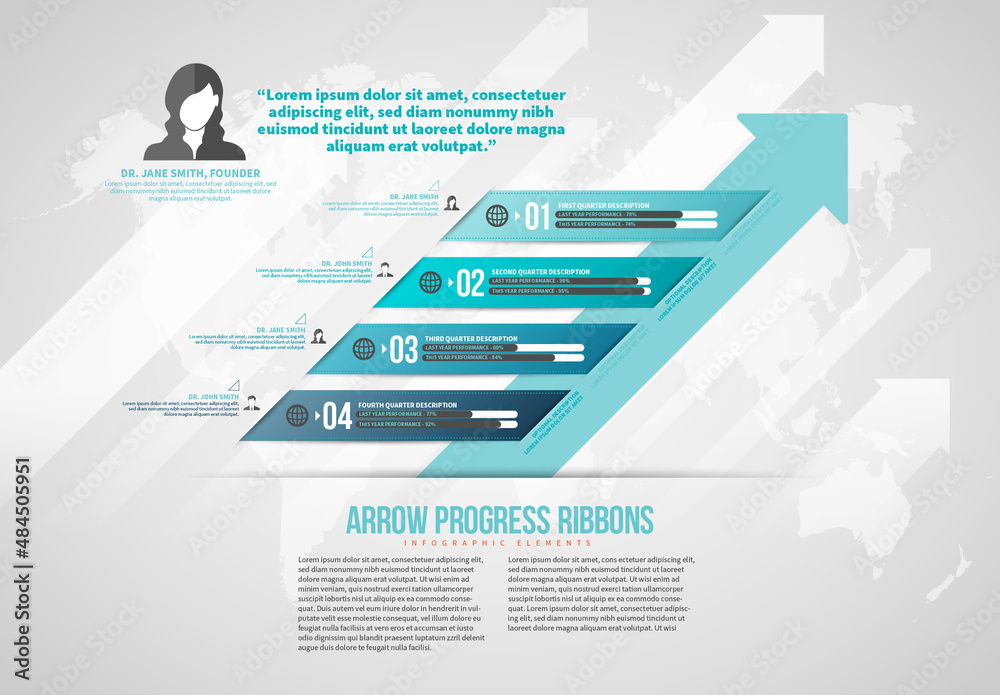 Arrow Progress Ribbons Infographic Stock Template | Adobe Stock