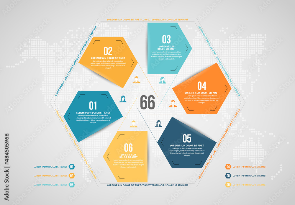 Six Parts Cycle Infographic Stock Template | Adobe Stock