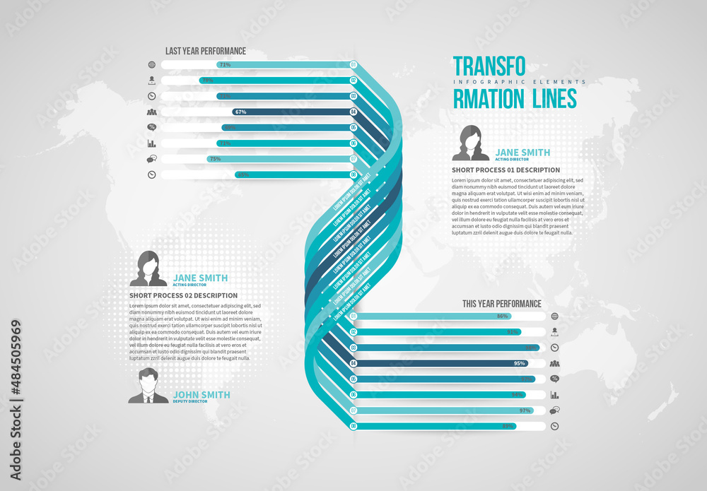 Transformation Lines Infographic Stock Template | Adobe Stock