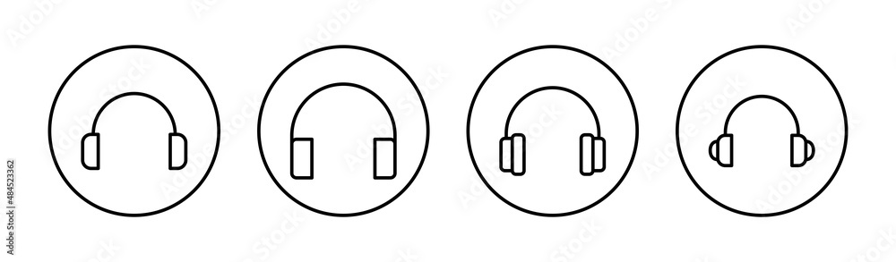 Headphone icons set. Headset sign and symbol Stock Vector | Adobe Stock
