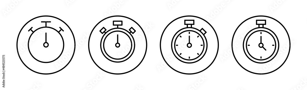 Stopwatch icon. Timer sign and symbol. Countdown icon. Period of time ...