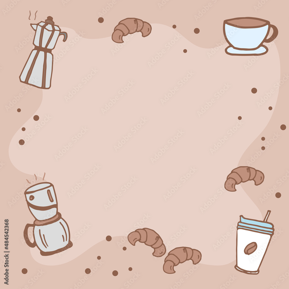 food frame, border. set of coffee icon. coffee machine, cup of coffee ...