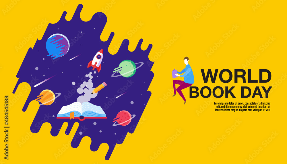 World book day, reading Imagination., back to school, template banner ...