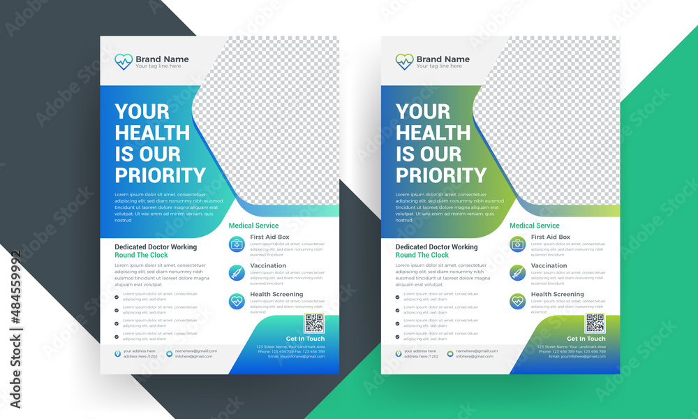 Modern medical healthcare flyer design or doctor leaflet design ...