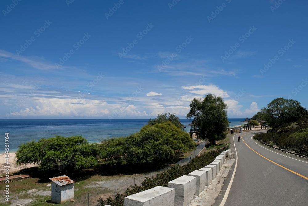 Beautiful scenery of One Dollar Beach located between Dili and Manatuto ...
