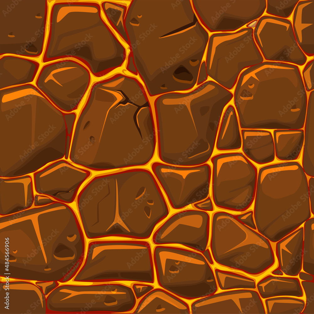 Flat lava or fire texture seamless pattern for wallpaper. Stock Vector ...