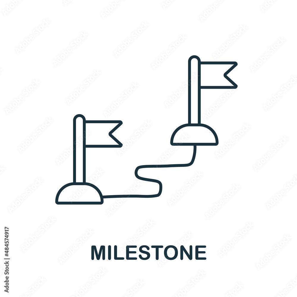 Milestone icon. Line element from project development collection ...