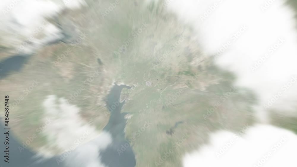 Earth zoom in from outer space to city. Zooming on India, Vadodara. The ...