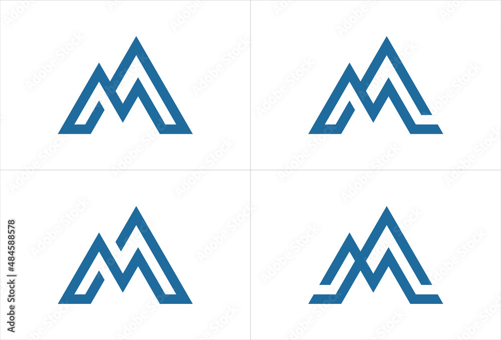 simple letter m set logo Stock Vector | Adobe Stock