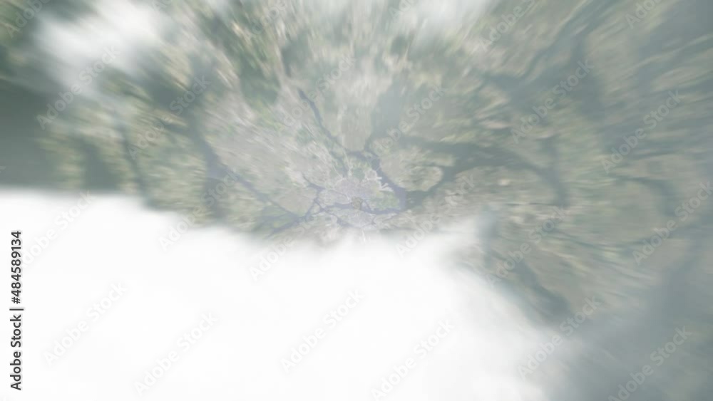 Earth zoom in from outer space to city. Zooming on Stockholm, Sweden ...