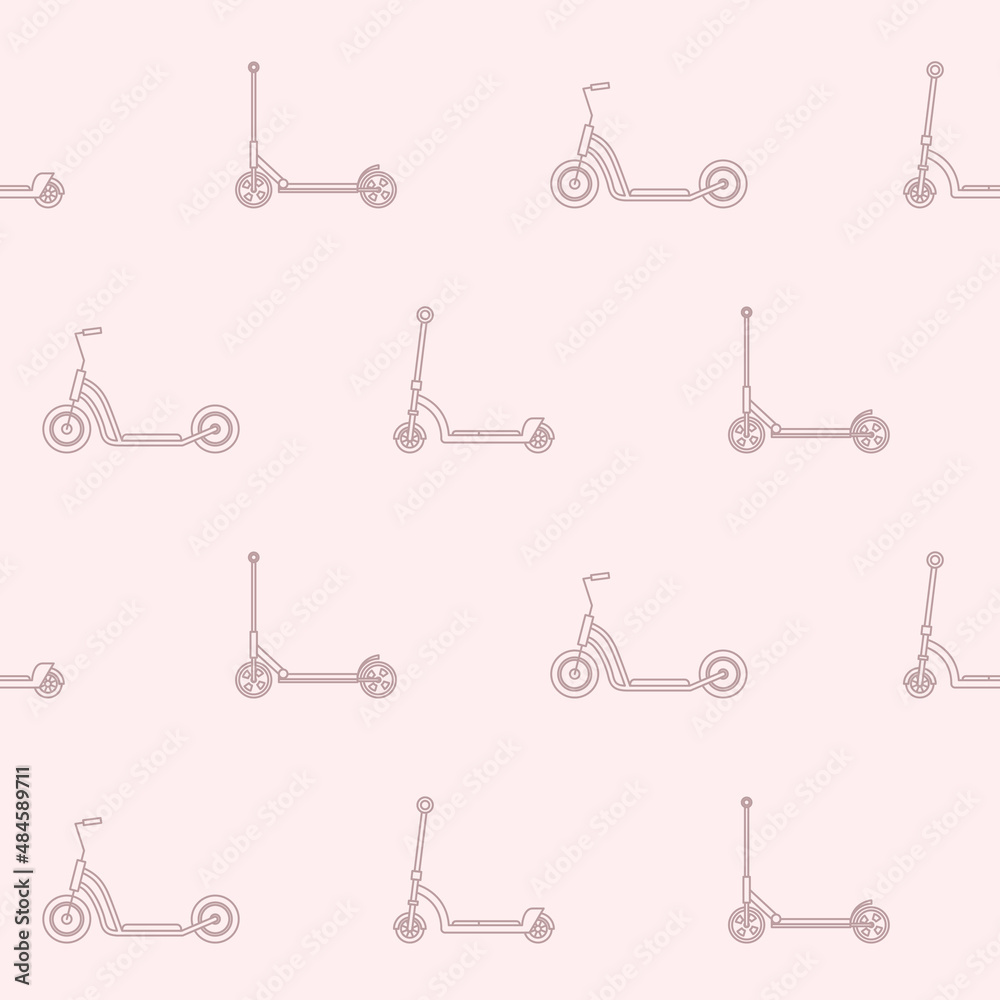 Wrapping paper - Seamless pattern of scooter symbols for vector graphic ...