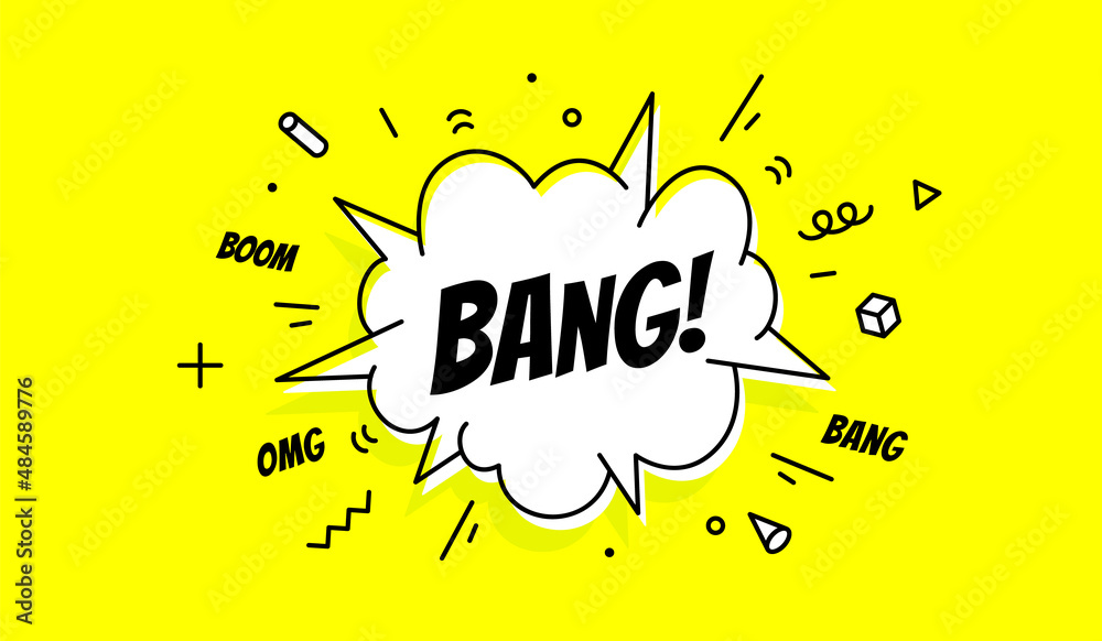 Banner Bang. Banner, speech bubble, poster and sticker concept ...