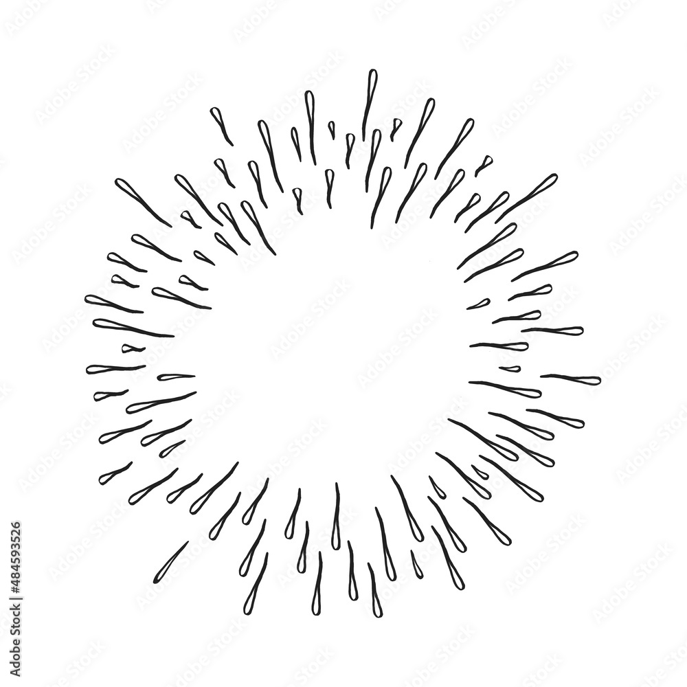 Hand drawn starburst doodle explosion vector illustration isolated on ...