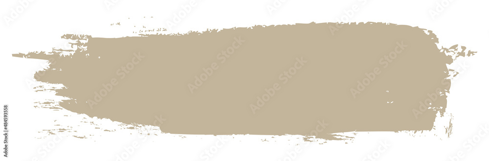 Beige brush stroke isolated on white background. Trendy brush stroke ...