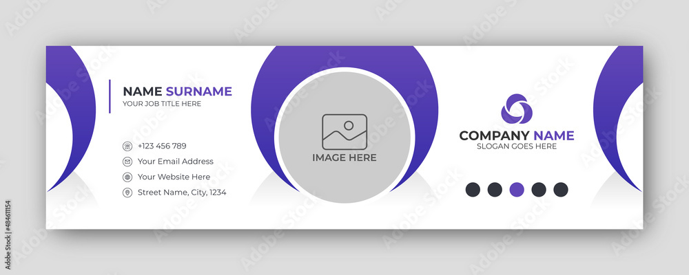 Email signature or email footer and personal social media facebook ...