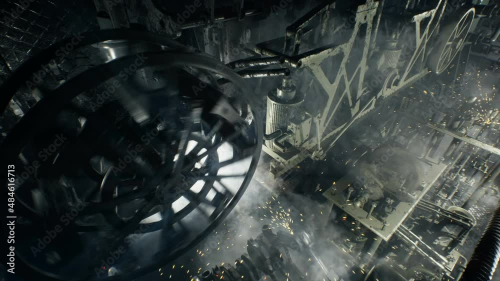 An old factory with vintage-style steampunk mechanics. The concept of ...