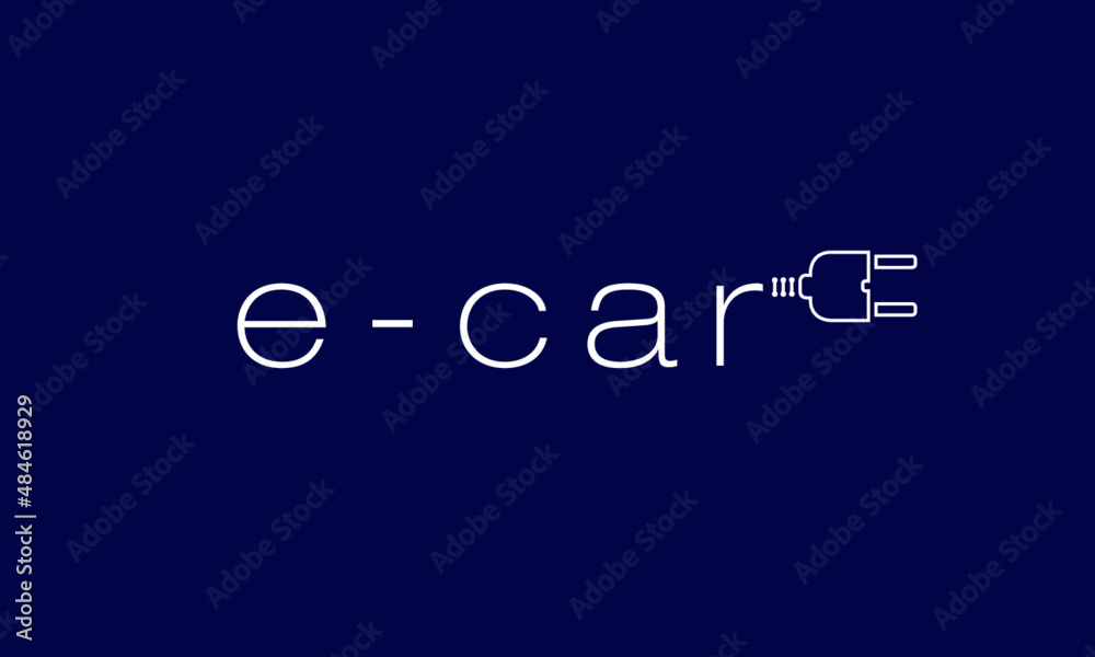 e-car text, e-car, logo, electric car word Stock Vector | Adobe Stock