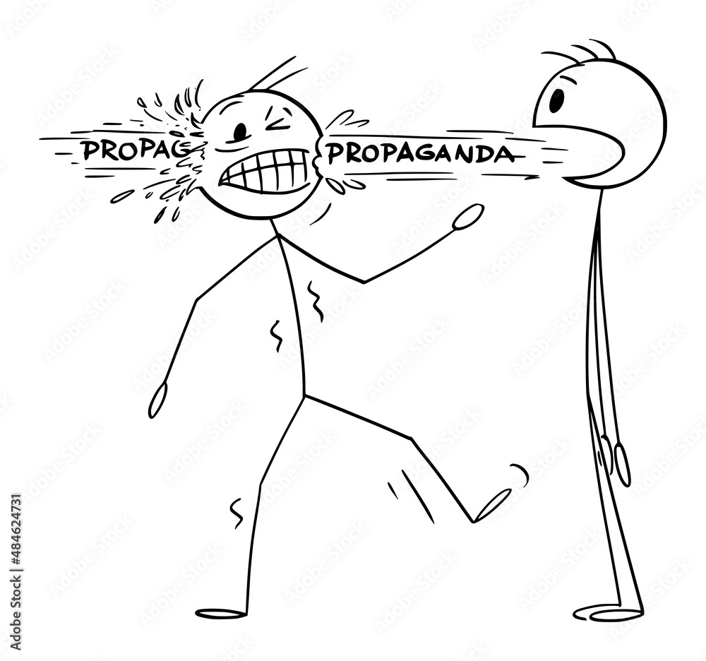 Person Talking Propaganda Through Another Person Head , Vector Cartoon ...