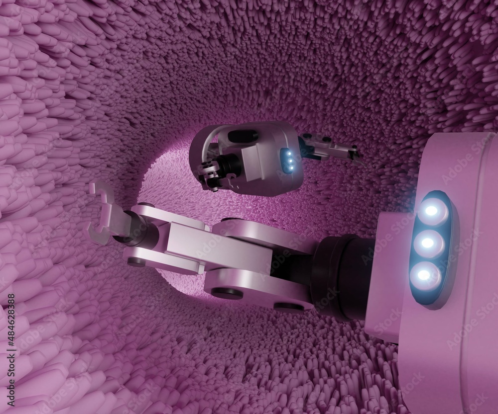 Gastrobot, meaning literally stomach robot inside of intestinal villus ...