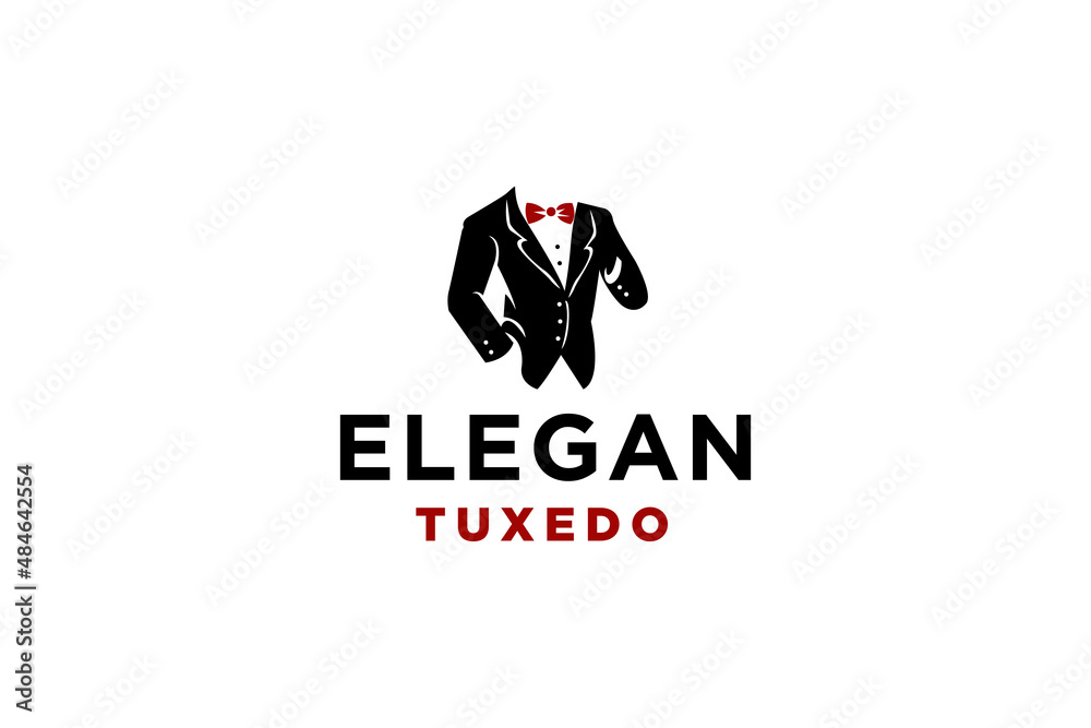 Luxury Tuxedo logo design vector illustration. Stock Vector | Adobe Stock