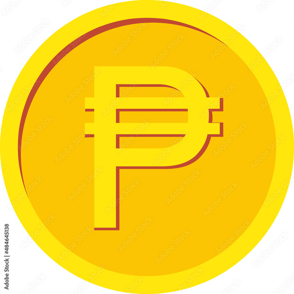 Gold coin icon. With philippine peso sign. flat Vector illustration ...