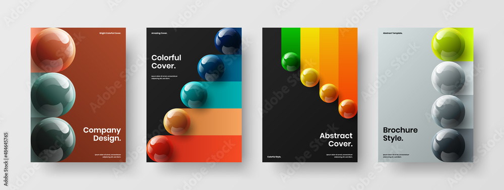 Unique magazine cover A4 vector design illustration collection. Simple ...