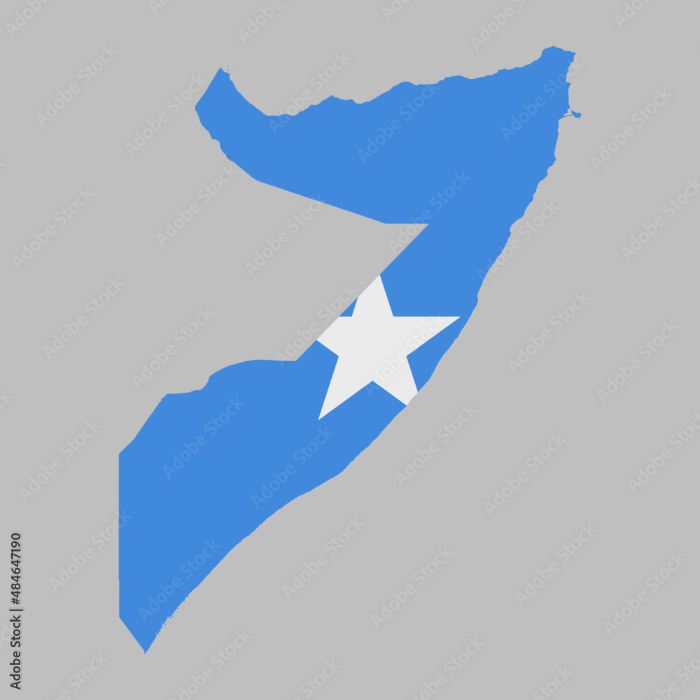 Somalia flag inside the Somali map borders vector illustration Stock ...