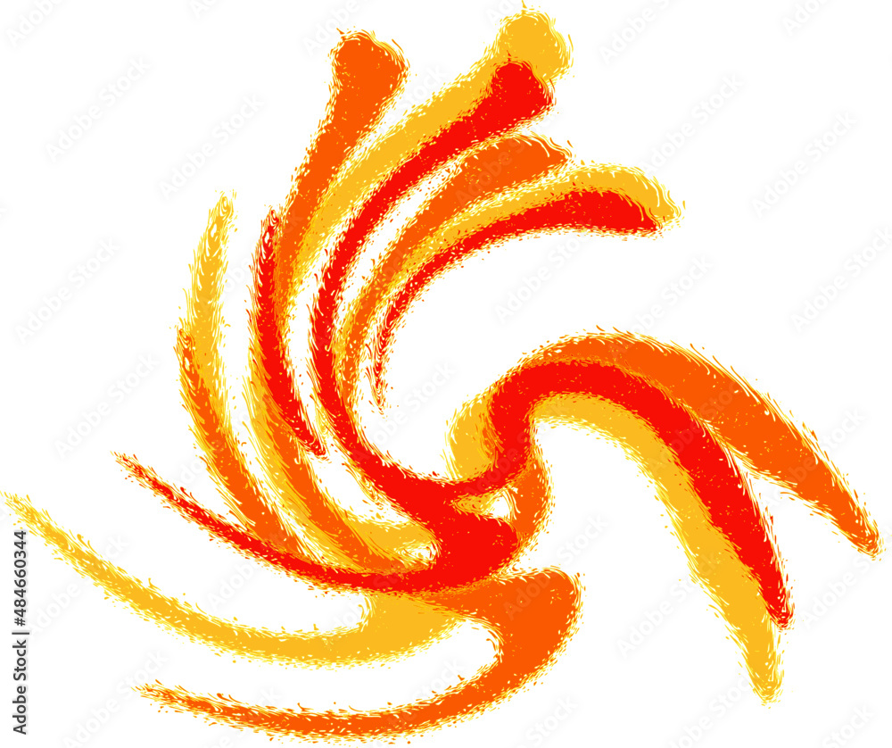 Stylized hieroglyphic inscription in Chinese "fire, flame; burn; anger ...