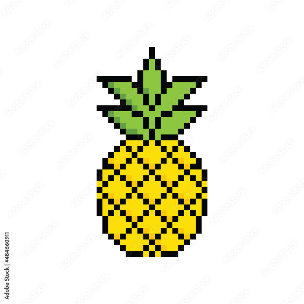 pixel pineapple icon vector pixel art element for 8 bit game Stock ...