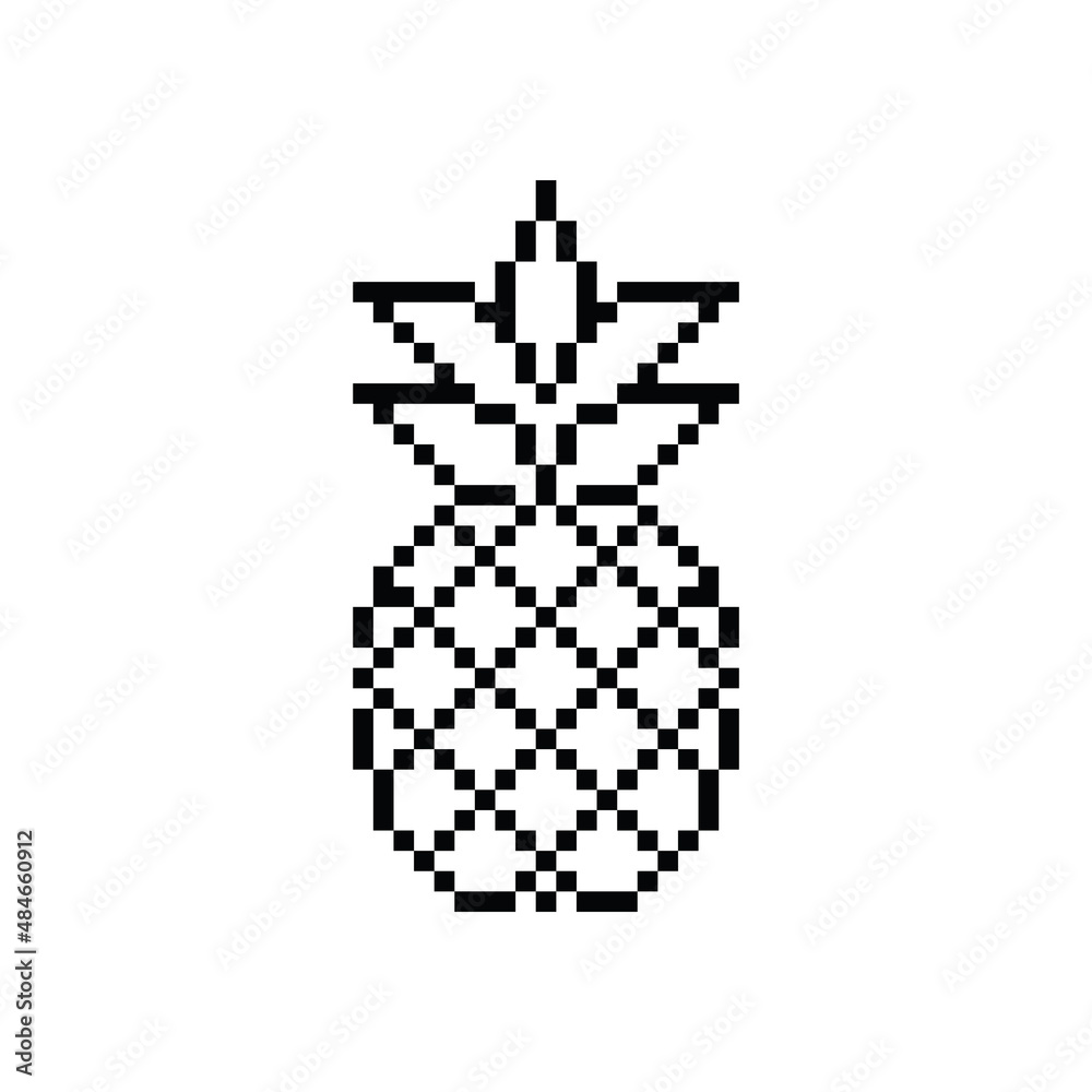 pixel pineapple icon vector pixel art element for 8 bit game Stock ...