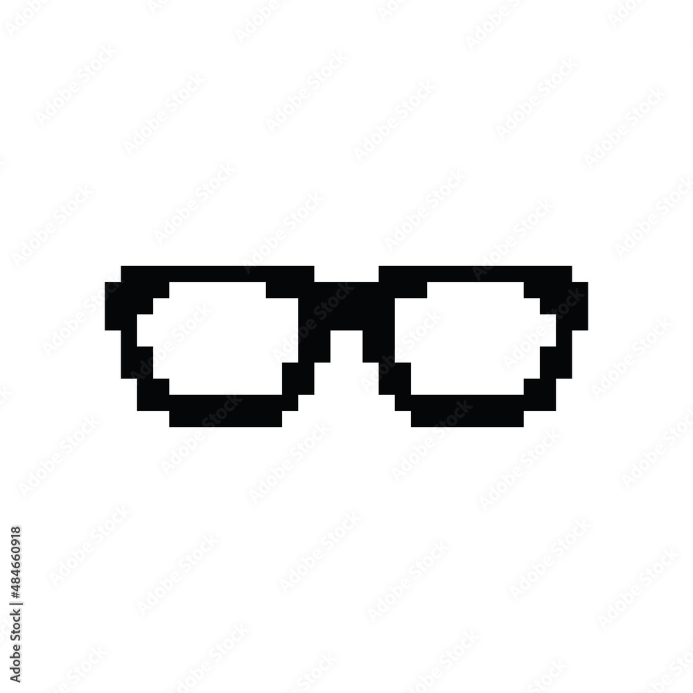 pixel glasses icon vector pixel art sunglasses element for 8 bit game ...