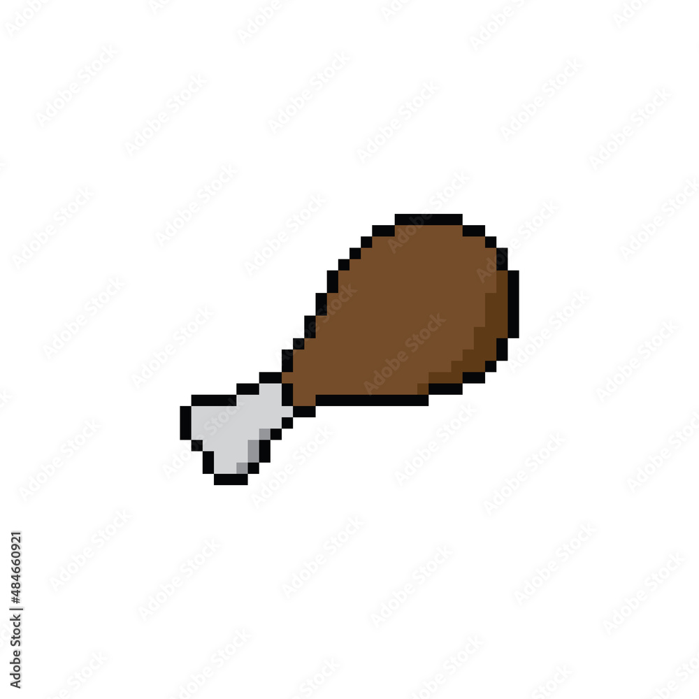 chicken leg pixel art icon fast food pixel element for 8 bit game Stock ...