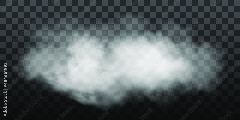 White fog texture isolated on transparent background. Steam special ...
