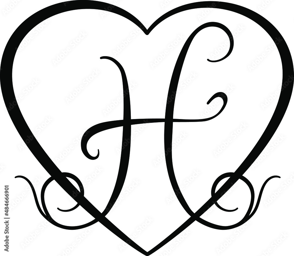 Alphabet H In Heart