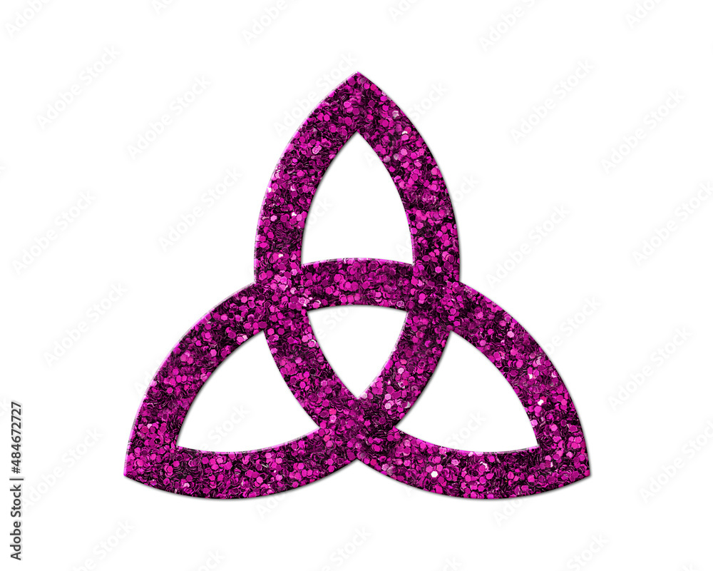 Trinity Knot, triquetra Purple Glitter Icon Logo Symbol illustration ...