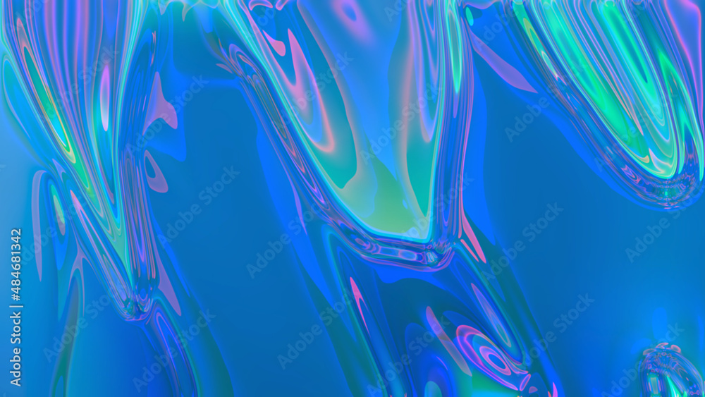 Abstract textural iridescent blue holographic background. Stock ...