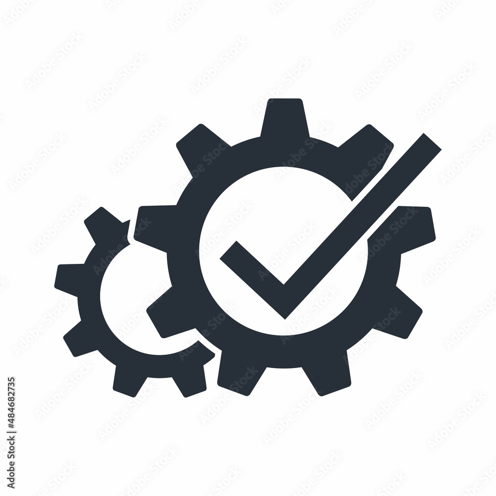 Technical specifications conformity. Vector icon isolated on white ...