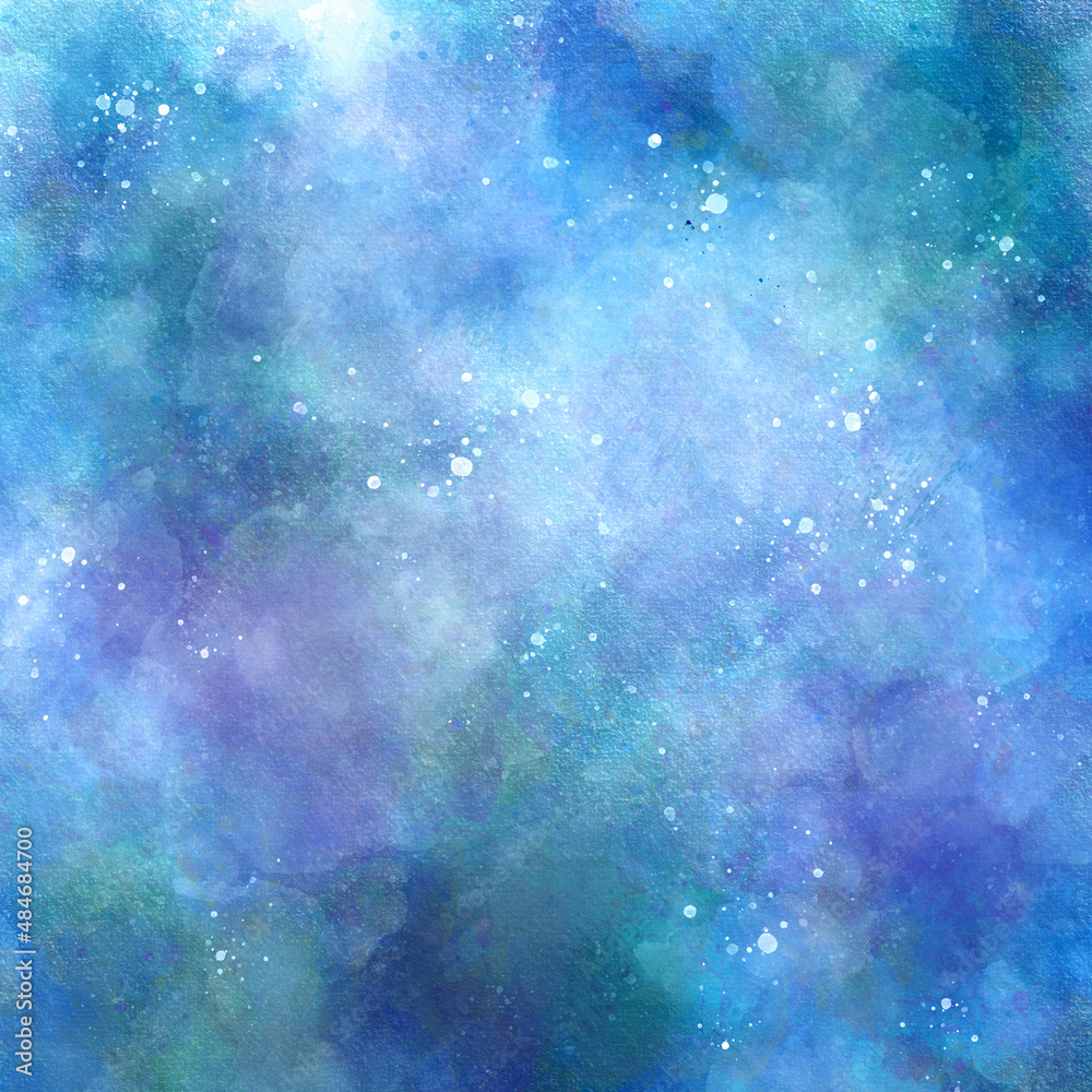 abstract night sky space watercolor background with stars. watercolor ...