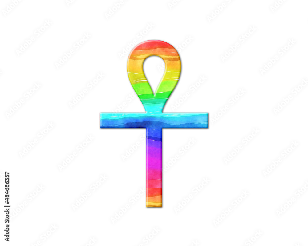 Ankh Egyptian, African Pride symbol, LGBT Gay Pride Rainbow Flag icon ...