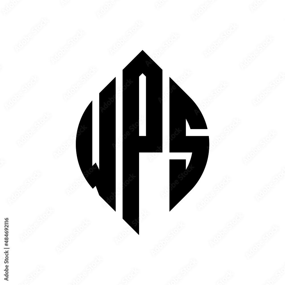 WPS circle letter logo design with circle and ellipse shape. WPS ...