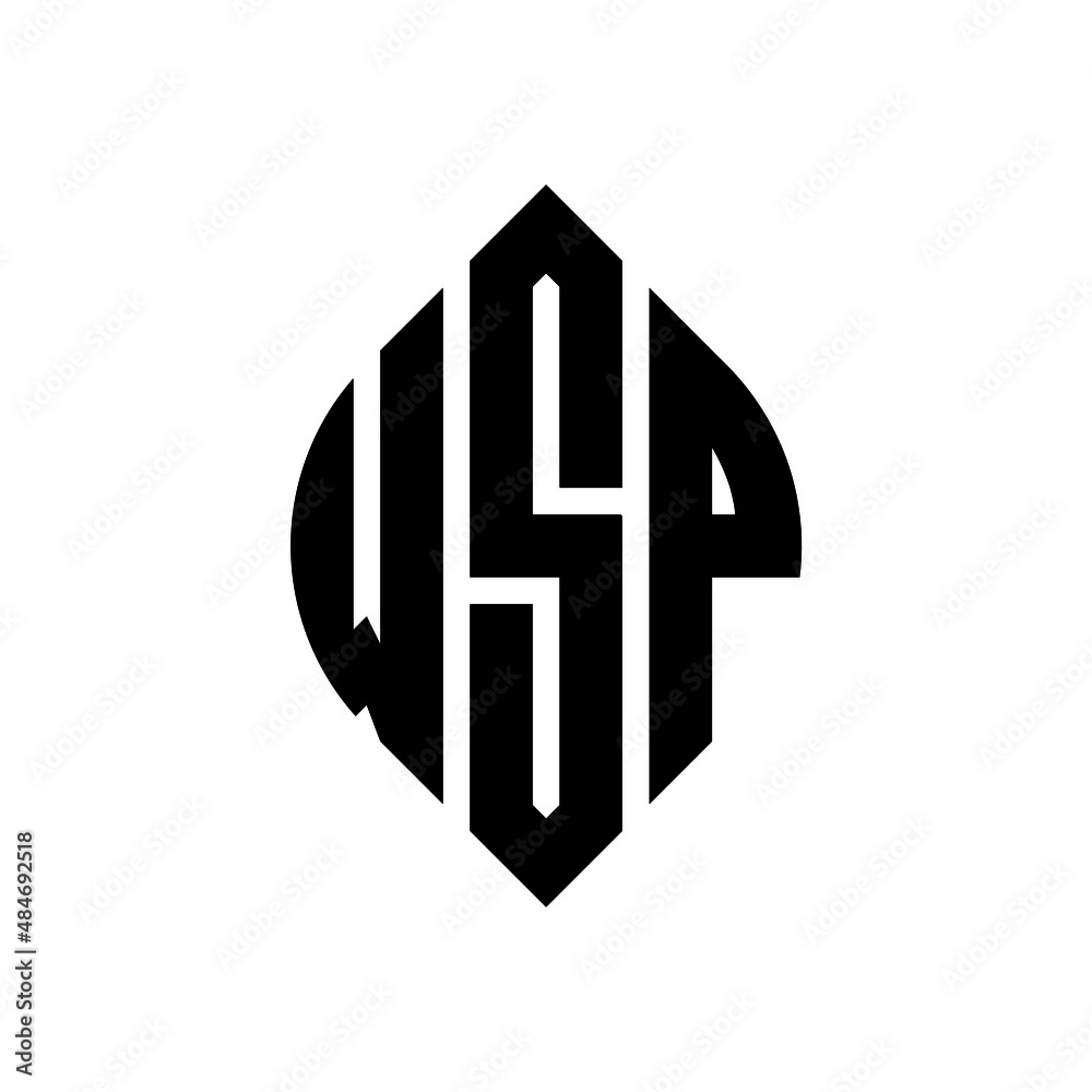 WSP circle letter logo design with circle and ellipse shape. WSP ...