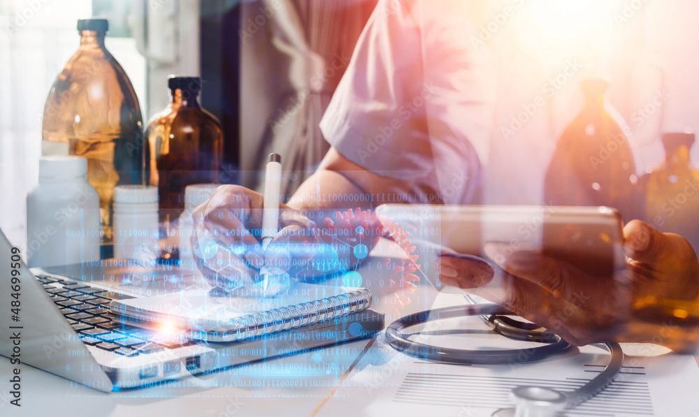 Concept fight against virus covid-19 corona virus, doctor or scientist ...