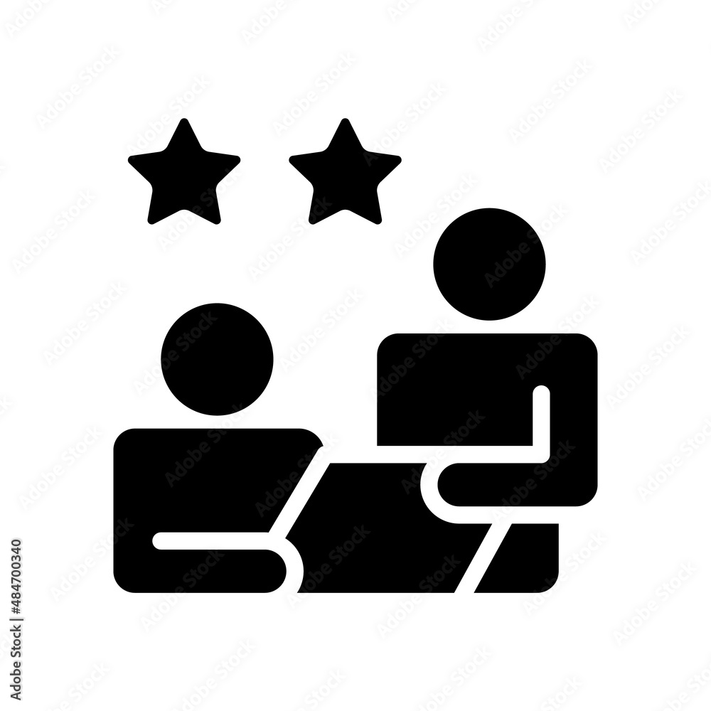 Feedback black glyph icon. Executive appraisal for employee work. Job ...