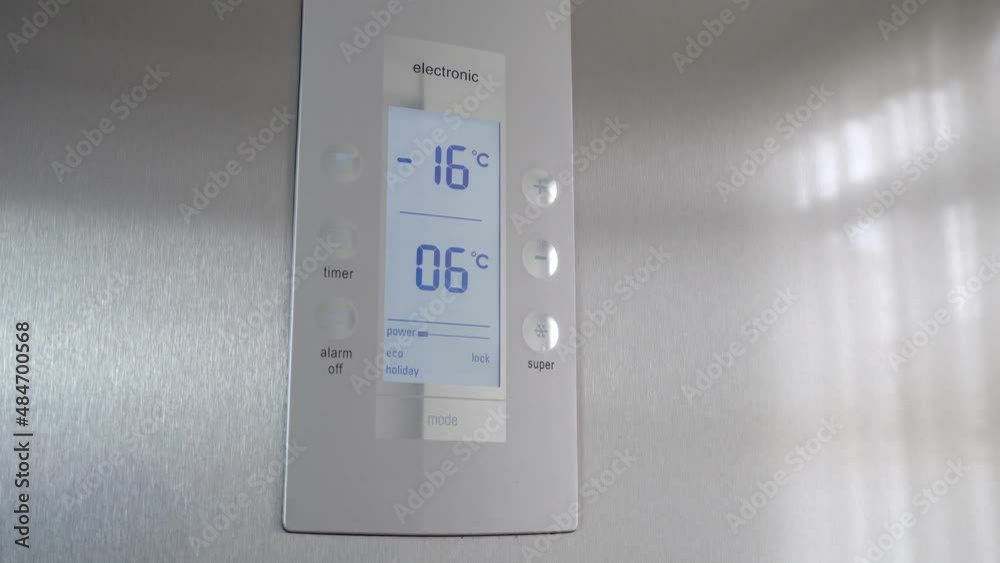 Refrigerator display with preset temperature for refrigerator and ...