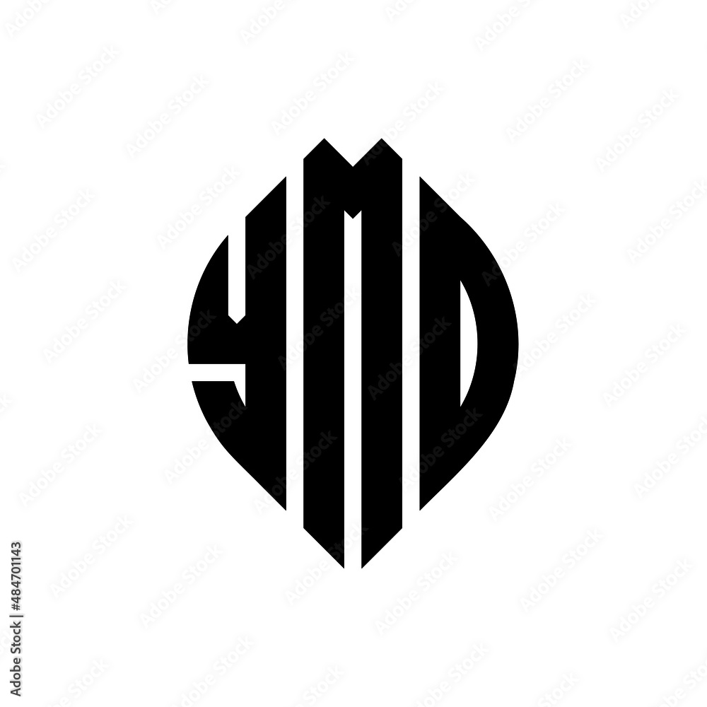 YMO circle letter logo design with circle and ellipse shape. YMO ...