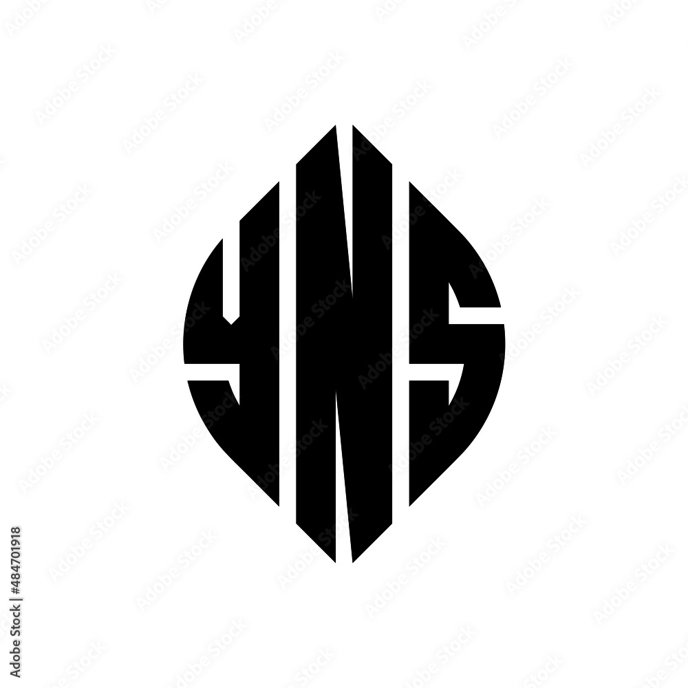YNS circle letter logo design with circle and ellipse shape. YNS ...