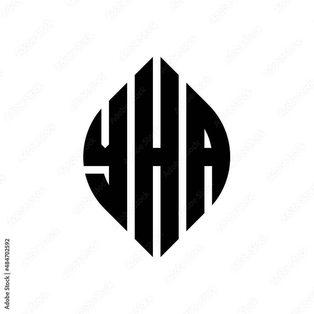 YHA circle letter logo design with circle and ellipse shape. YHA ...